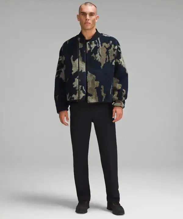 Lululemon Lab Fleece Bomber Jacket - Futuristic Moss Jacquard